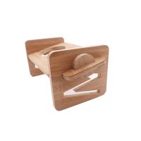 China Pet Feeding Food Made Stylish Solid Bamboo Elevated Feeder Stand with Ceramic Bowl for sale