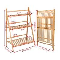China Home Folding Bamboo Plant Rack Flowers Pot Stand Shelf For Balcony for sale