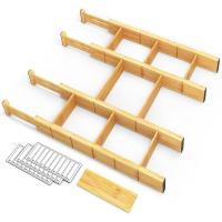 China OEM ODM Acceptable Bamboo Adjustable Drawer Dividers With Inserts And Labels for sale