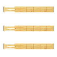 China OEM ODM Acceptable Bamboo Adjustable Drawer Dividers With Inserts And Labels for sale