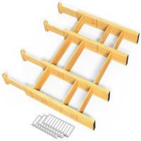 China OEM ODM Acceptable Bamboo Adjustable Drawer Dividers With Inserts And Labels for sale