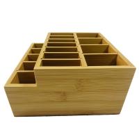 China Pull Partition Bamboo Cosmetic Containers Wooden Makeup Box for sale