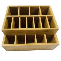 China Pull Partition Bamboo Cosmetic Containers Wooden Makeup Box for sale