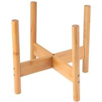 China Extendable Bamboo Plant Rack Pot Holder Multifunctional Gardening Display for sale