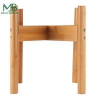 China Extendable Bamboo Plant Rack Pot Holder Multifunctional Gardening Display for sale
