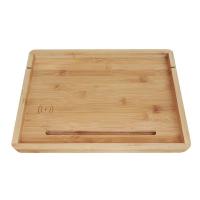 China Sustainable Bamboo Bedside Shelf with Mobile Phone Tablet Holder 38x26x2.5cm Design for sale
