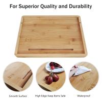 China Sustainable Bamboo Bedside Shelf with Mobile Phone Tablet Holder 38x26x2.5cm Design for sale