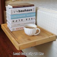China Sustainable Bamboo Bedside Shelf with Mobile Phone Tablet Holder 38x26x2.5cm Design for sale