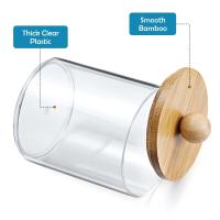 China MEDICAL KIT Multifunction Cotton Swab Holder Dispenser Storage Tank With Bamboo Lids for sale