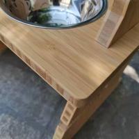 China Customer's Order Adjustable Height 2 Stainless Bowls Bamboo Feeder for Dogs and Cats for sale