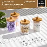 China MEDICAL KIT Multifunction Cotton Swab Holder Dispenser Storage Tank With Bamboo Lids for sale