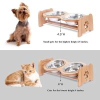 China Custom Bamboo PET Feeder Cervical Spine For Cat Dog 13x19.5x40.6cm for sale