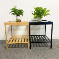 China Iron Glass Bamboo Rattan Bedside Table Nightstand ODM for sale
