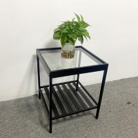 China Iron Glass Bamboo Rattan Bedside Table Nightstand ODM for sale