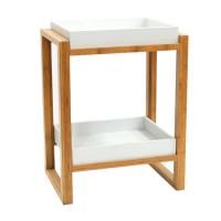 China Environmental Protection Bamboo Double-layer Storage Rack for Tea Corner Small Size for sale