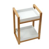 China Environmental Protection Bamboo Double-layer Storage Rack for Tea Corner Small Size for sale
