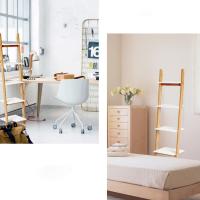 China 5 Floor Inclined Ladder Wall Shelf for BAMBOO Living Room Bathroom Kitchen Decoration for sale