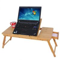 China Folding Adjustable Bamboo Laptop Stand Desk Sustainable Wood Custom for sale
