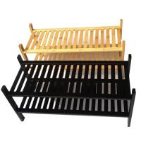 China 2 Tier Indoor Outdoor Bamboo Display Shelf Rack for Flower Pot Plant or Shoes in Black for sale