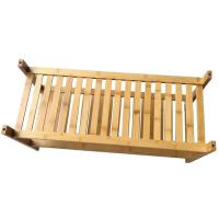 China 2 Tier Indoor Outdoor Bamboo Display Shelf Rack for Flower Pot Plant or Shoes in Black for sale