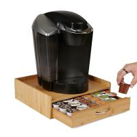 China Sustainable Bamboo Coffee Capsule Tea Storage Boxes with Drawer Eco-Friendly Choice for sale