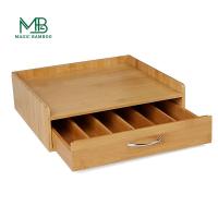 China Sustainable Bamboo Coffee Capsule Tea Storage Boxes with Drawer Eco-Friendly Choice for sale