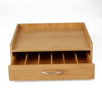 China Sustainable Bamboo Coffee Capsule Tea Storage Boxes with Drawer Eco-Friendly Choice for sale