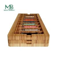 China 2023 Sustainable Glossy Makeup Storage Drawer Organizer Bamboo Cosmetic Display Box for sale