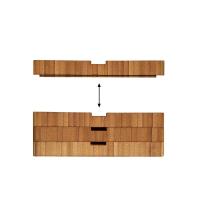 China 2023 Sustainable Glossy Makeup Storage Drawer Organizer Bamboo Cosmetic Display Box for sale