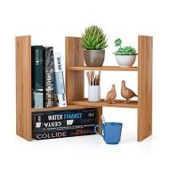 China Multifunctional Rectangle Bamboo Desk Organizer File Sorter Catalogue Rack Letter Holder for sale