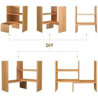 China Multifunctional Rectangle Bamboo Desk Organizer File Sorter Catalogue Rack Letter Holder for sale