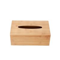 China MB-HW096 Simple Natural Bamboo Rectangle Paper Holder Tissue Napkin Box for Kitchen Bathroom for sale