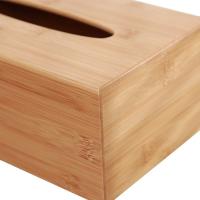 China MB-HW096 Simple Natural Bamboo Rectangle Paper Holder Tissue Napkin Box for Kitchen Bathroom for sale