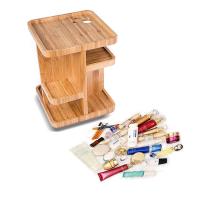 China OEM Bamboo Countertop Shelf Makeup Organizer For Bathroom Bedroom for sale
