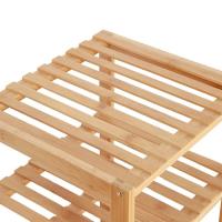 China Custom 4 Tier Rectangle Bamboo Shoe Shelf Rack For Warehouse Storage for sale