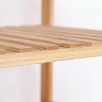 China Custom 4 Tier Rectangle Bamboo Shoe Shelf Rack For Warehouse Storage for sale