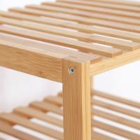 China Custom 4 Tier Rectangle Bamboo Shoe Shelf Rack For Warehouse Storage for sale