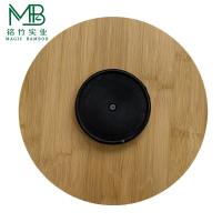 China Christmas Special Rotating Ceramic Snack Tray With Bamboo Base for sale