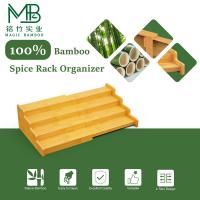 China Bamboo Four Layer Expandable Condiment Cutlery Storage Box Rack For Household Kitchen Storage for sale