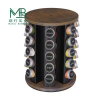 China Wholesale 360° Rotatable Bamboo Spice Bottle Storage Rack For Hotel Kitchen for sale