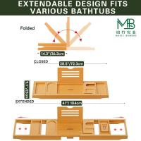 China Wholesale Bamboo Bathtub Storage Bracket For Household Bathroom for sale