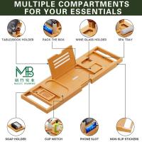 China Wholesale Bamboo Bathtub Storage Bracket For Household Bathroom for sale