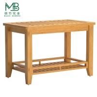 China Wholesale New Design Bamboo Storage Stool With Shelf For Household Bathroom for sale