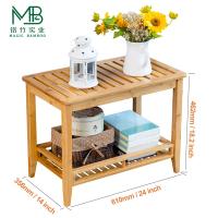 China Wholesale New Design Bamboo Storage Stool With Shelf For Household Bathroom for sale