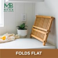 China Bamboo 2-Layer Foldable Dish Storage Rack For Kitchen Countertops for sale