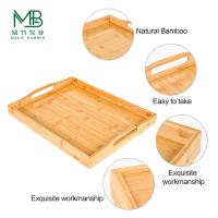 China Wholesale Eco-Friendly Bamboo Tea Tray With Handle For Breakfast for sale