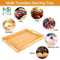 China Wholesale Eco-Friendly Bamboo Tea Tray With Handle For Breakfast for sale