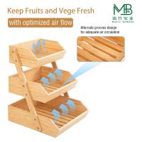 China Bamboo 3-Layer Fruit And Vegetable Storage Rack For Kitchen Countertop for sale
