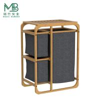 China Bamboo Bedroom Storage Rack With Multipurpose Storage Bags for sale