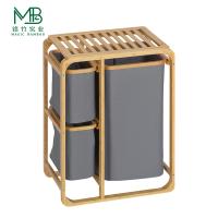 China Bamboo Bedroom Storage Rack With Multipurpose Storage Bags for sale